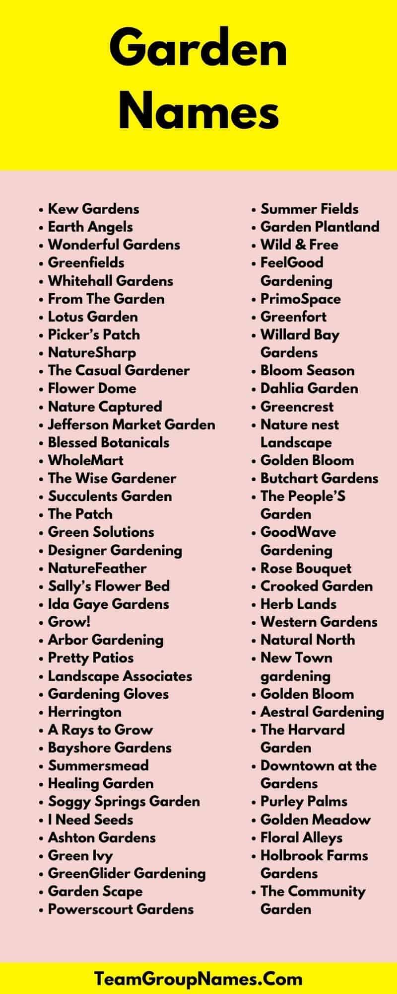 Nombres De Jardines 2021 M s De 660 Nombres Creativos Pegadizos Y Nombres De Jardines 2021 M s De 660 Nombres Creativos Pegadizos Y
